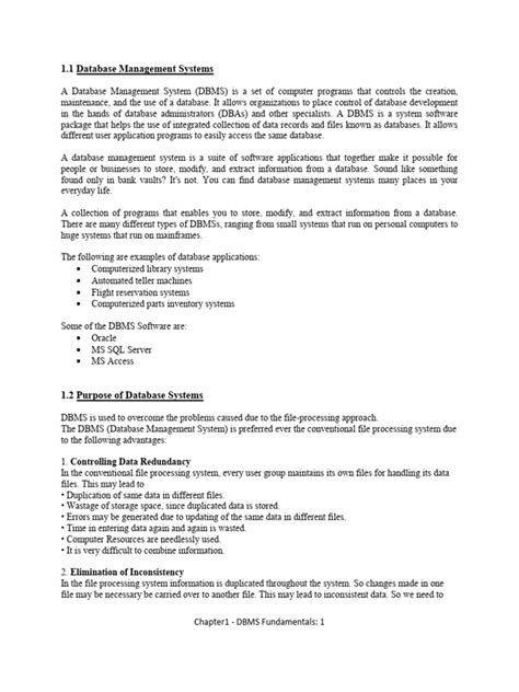 Dbms Introduction Pdf