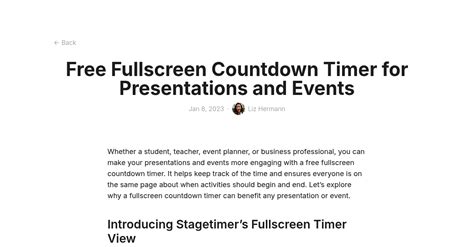Free Fullscreen Countdown Timer For Presentations And Events