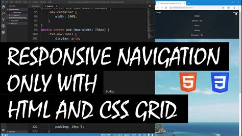 Responsive Navigation Only With Html And Css Grid Youtube