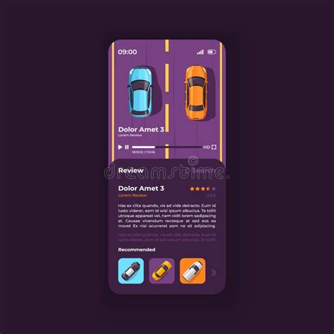 Car Game Review Smartphone Interface Vector Template Stock Vector Illustration Of Auto