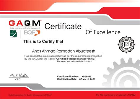 Anas Abu Qtaish Certifr Cfm On Linkedin Today I Have Received My