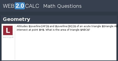 View Question Geometry