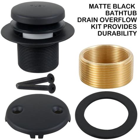 Tub Drain Overflow Kit Matte Black Bathtub Drain Set With 2 Hole