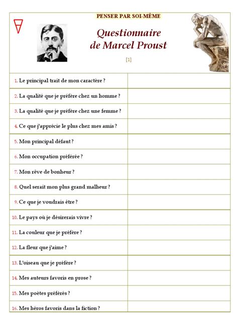 questionnaire marcel proust pdf