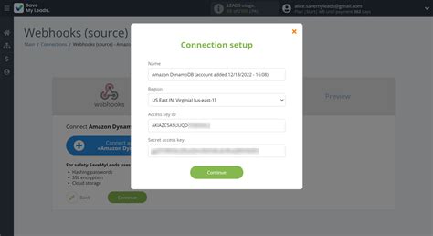 how to connect webhooks with amazon dynamodb savemyleads