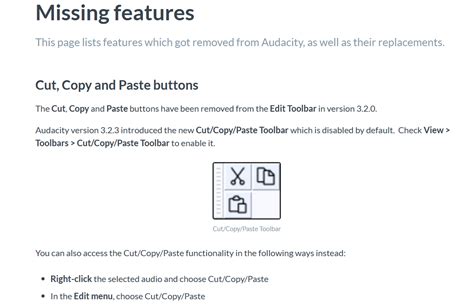 Audacity Support Website Has Wrong Information About Cutcopypaste