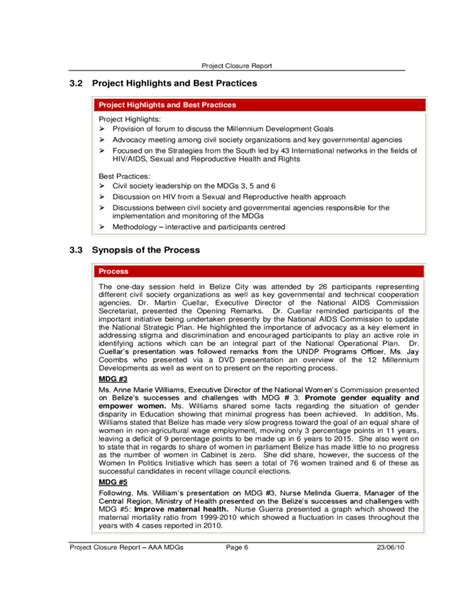 Project Closure Report Free Download