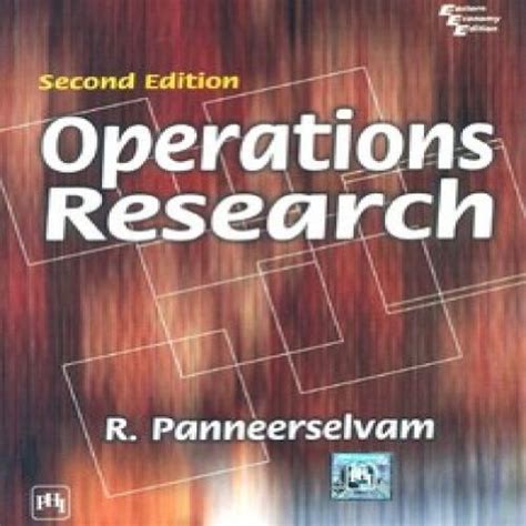 operations research by r panneerselvam new soft cover 2006 2nd