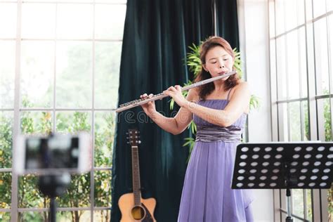 Flute Classical Instrument Profestional Player Playing Song A Young