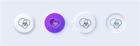 Euler Diagram Line Icon Eulerian Circles Sign Line Icons Vector