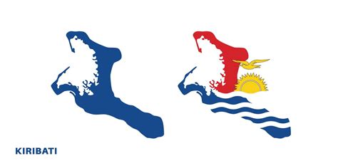 Kiribati Flag And Map Set Kiribati Flag In Official Colors And