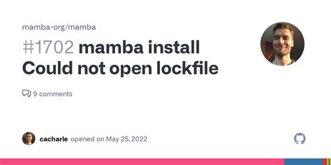 Mamba Install Could Not Open Lockfile Issue Mamba Org Mamba GitHub
