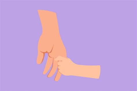 만화 플랫 스타일 그리기 행복 한 부모 지주 아이 손 가족과 어린 시절 소년은 그의 아버지 영웅 아버지와 가족 자부심 아빠 신생아 그래픽 디자인 벡터 일러스트와 결합