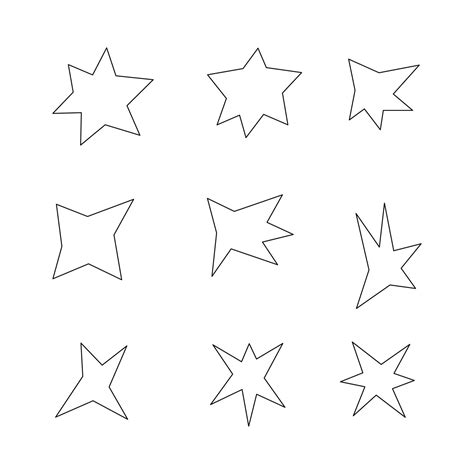Abstract Star Shape Line Icon Collection Outline Style Isolated Illustration 51805994 Vector