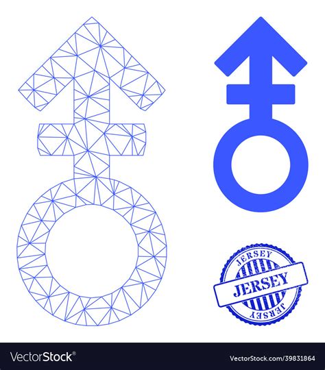 Jersey Grunge Seal And Web Carcass Third Gender Vector Image