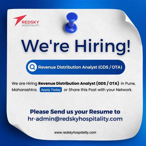 Redsky Hospitality On Linkedin Hiring Urgenthiring Hiring2024 Hiringalert Hotel Punejobsbs