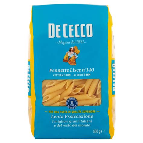 10x Pasta De Cecco 100 Italienisch Pennette Lisce N° 140 Nudeln 500g