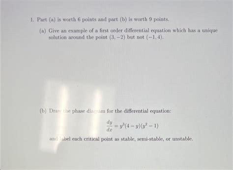 Solved 1 Part A Is Worth 6 Points And Part B Is Worth 9