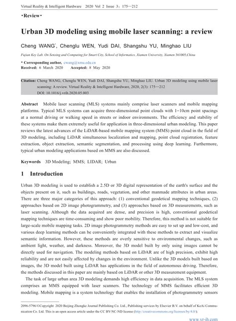 Pdf Urban 3d Modeling With Mobile Laser Scanning A Review
