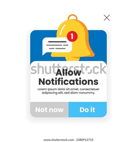 Allow Notifications Pop Message Concept Illustration Stock Vector