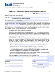 Texas Title Insurance Agent Bond A Comprehensive Guide