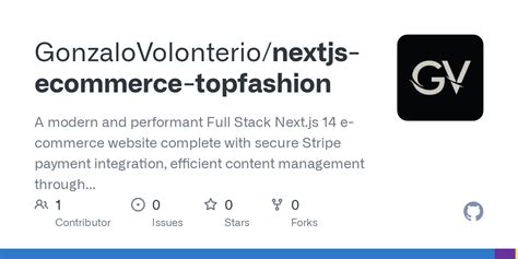 Github Gonzalovolonterionextjs Ecommerce Topfashion A Modern And