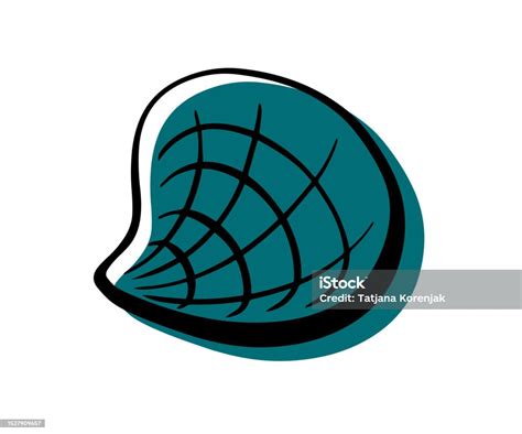 트렌디한 미니멀 스타일의 외곽선이 있는 쉘 문신을 위한 조개껍데기의 벡터 그림 소셜 미디어 게시물 및 스토리를 디자인합니다 가리비에 대한 스톡 벡터 아트 및 기타 이미지