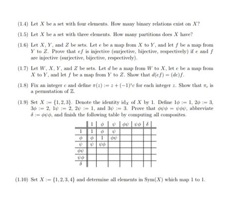 Solved 1 4 Let X Be A Set With Four Elements How Many