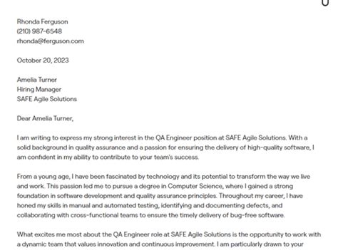 QA Engineer Cover Letter Examples With In Depth Guidance QA Engineer Cover Letter Examples With In Depth Guidance