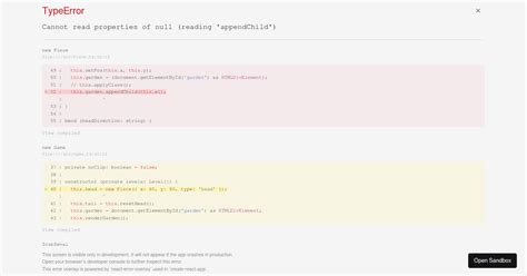 Snake Codesandbox