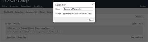 Report Filters Populi Knowledge Base