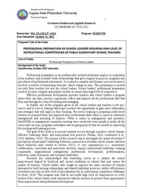 Concept Paper Pdf Teachers Learning