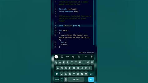 Factorial Of A Number Using Recursion In C Coding Programing C Shorts Factorial