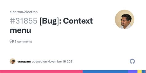 Bug Context Menu Issue Electron Electron GitHub