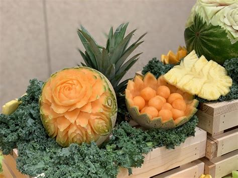 Cantaloupe Fruit Carving Fruit Carving Food Carving Cantaloupe Fruit