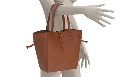Furla Net Tote Bag Cognac On Mannequin 3d Model 69 3ds Blend C4d