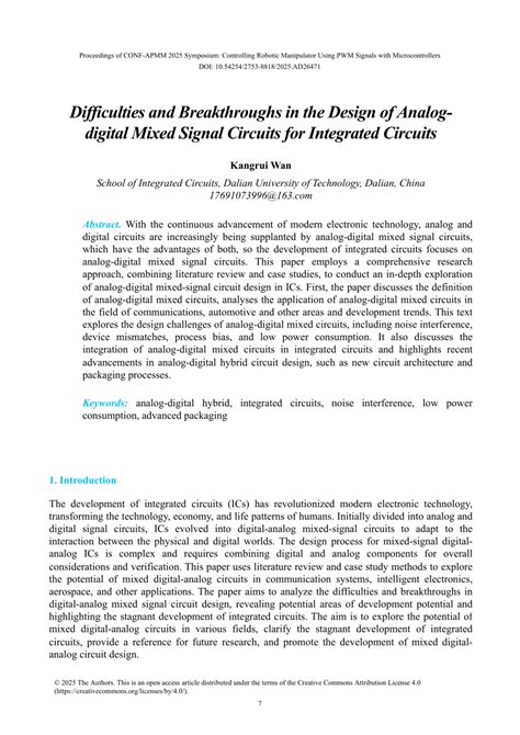 Pdf Difficulties And Breakthroughs In The Design Of Analog Digital Mixed Signal Circuits For