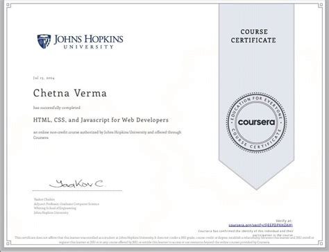 Chetna Verma On Linkedin Webdevelopment Html Css Javascript Coursera Johnshopkinsuniversity