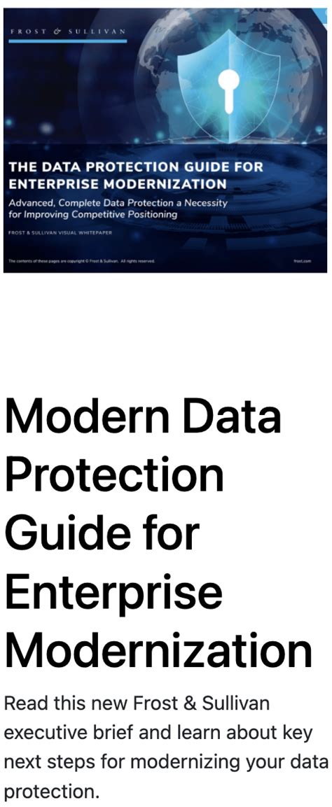 Modern Data Protection Guide For Enterprise Modernization Engage Insights Io