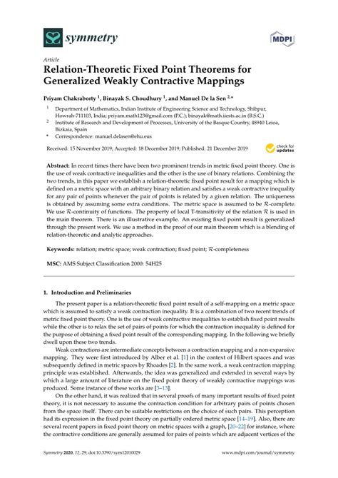 Pdf Relation Theoretic Fixed Point Theorems For Generalized Weakly Contractive Mappings
