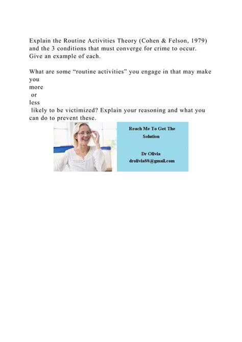 Explain The Routine Activities Theory Cohen And Felson 1979 And Thedocx