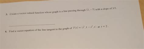 Solved Create A Vector Valued Function Whose Graph Is A Chegg