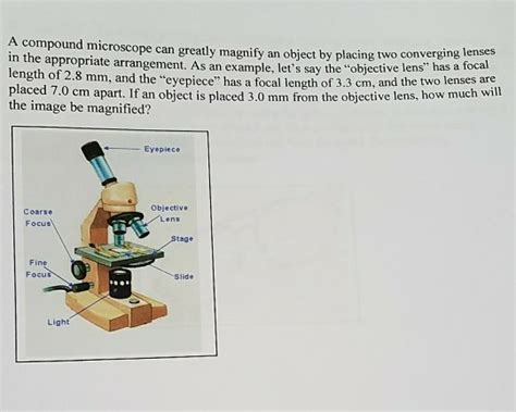 Solved A Compound Microscope Can Greatly Magnify An Object