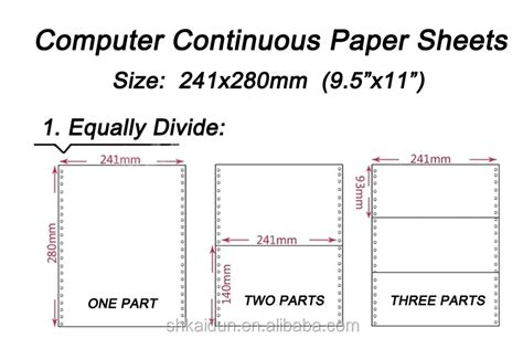Best Selling Computer Continuous Paper For Needle Printer 241x280mm