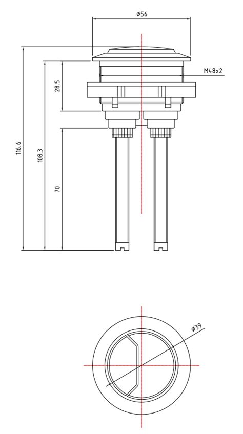 Arezzo Brushed Brass Cistern Flush Button 48mm Hole