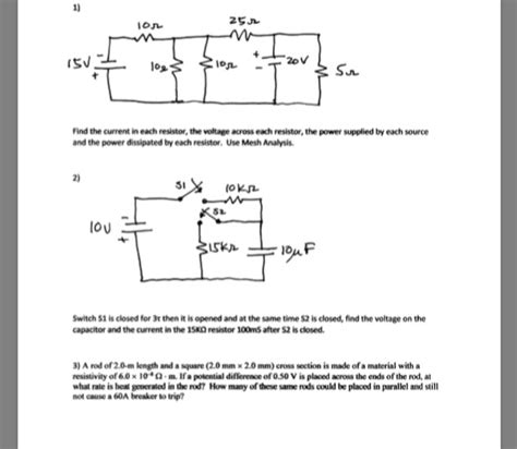Solved Find The Current In Each Resistor The Voltage Chegg Com
