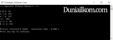 Jenis Jenis Operator Bitwise Bahasa C Duniailkom