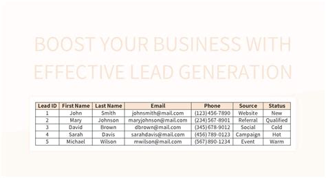 Lead Generation Excel Template At Rosalia Hall Blog