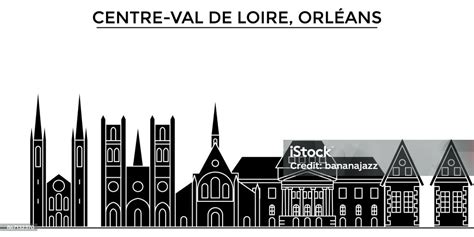 프랑스 센터 발 드 루아르 올 리 언 즈 아키텍처 벡터 도시 스카이 라인 도시 랜드마크 건물 배경에 고립 된 명소 여행 거리에 대한 스톡 벡터 아트 및 기타 이미지 Istock