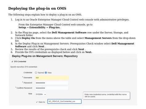 Deploying The Plug In Installation Guide—dell Plug In For Oracle Enterprise Manager Dell